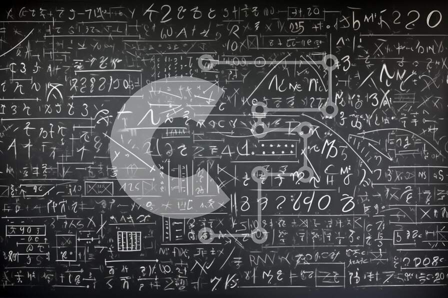 Mathematical Formulas and Equations on Chalkboard stock photo ...
