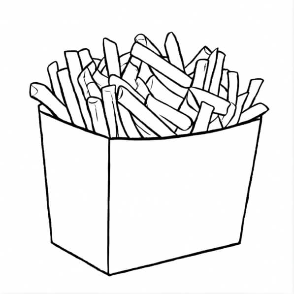 Download French Fries Coloring Page Coloring pages Online - Creative ...