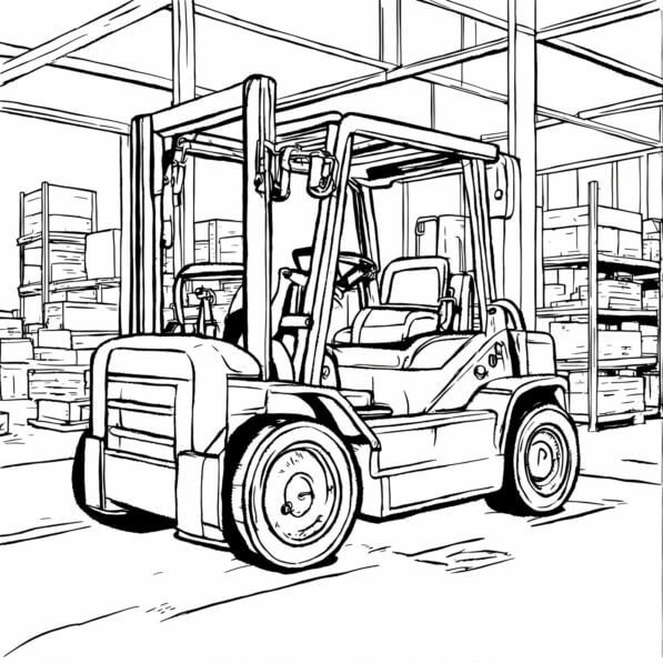 Download Forklift Truck in Warehouse Coloring Page Coloring pages ...