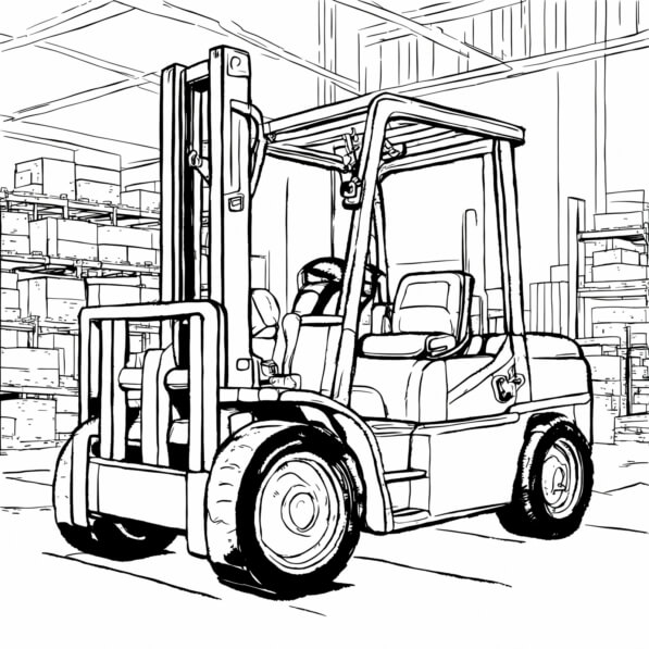 Download Forklift Truck in Warehouse Coloring Page Coloring pages ...