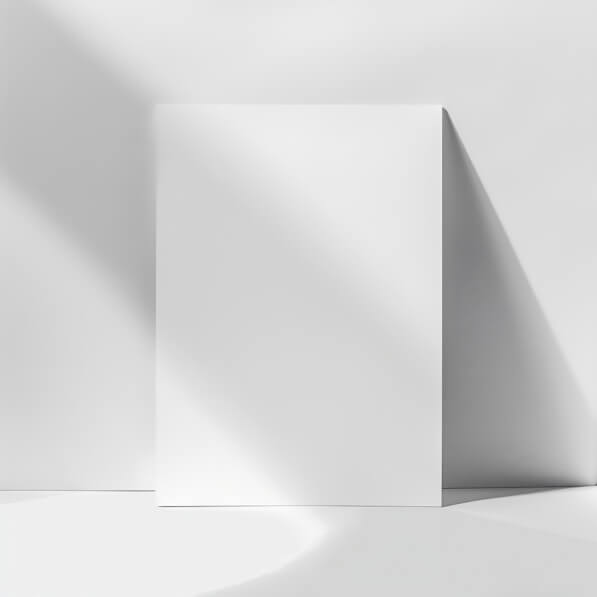 Baixe Pôster em branco sobre fundo com sombras Mockups - Creative Fabrica