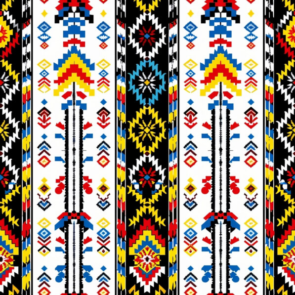 Download Ethnic Tribal Pattern with Bright Colors and Geometric Shapes ...