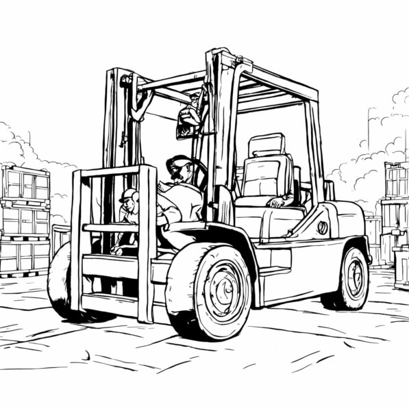 Download Coloring Page of a Forklift Truck Coloring pages Online ...