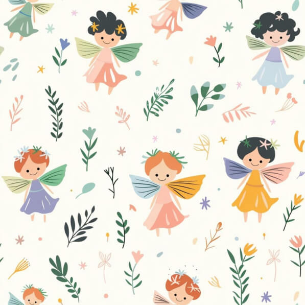 Descarga Patrón de Angelitos Coloridos Patrones En Línea - Creative Fabrica