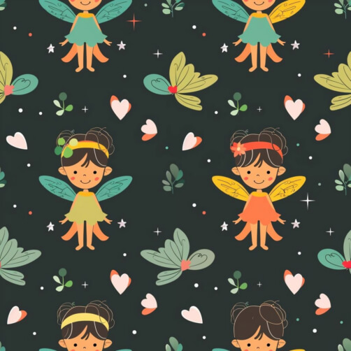 Download Seamless Fairy Pattern with Cute Fairies Patterns Online ...