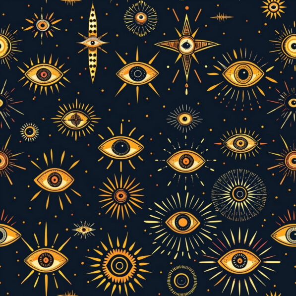 Download Golden All-Seeing Eyes and Stars Seamless Pattern Patterns ...