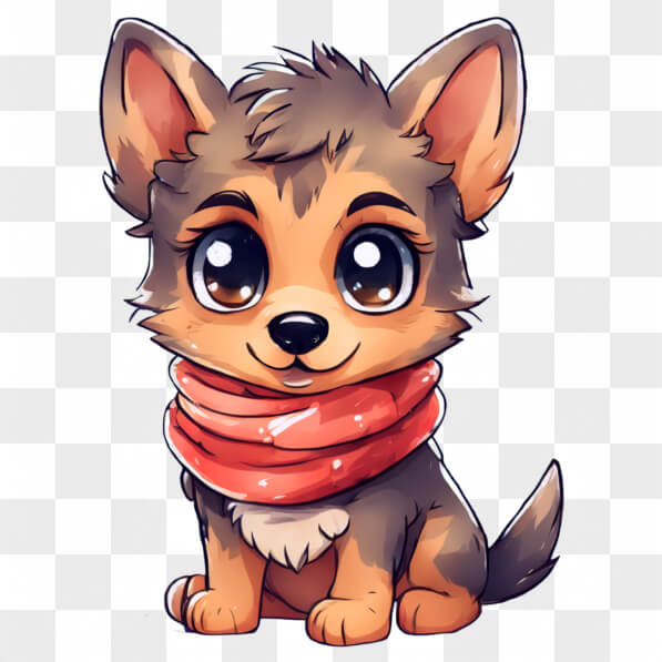 Download Kawaii Small Dog with Orange Scarf Kawaii Online - Creative ...