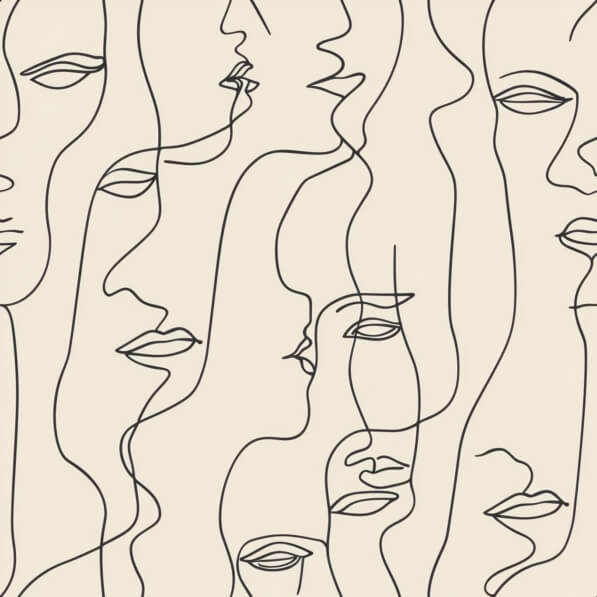 Download Continuous Line of People's Faces for Abstract Patterns ...
