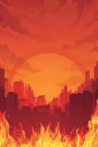 Download Cityscape in Flames Backgrounds Online - Creative Fabrica