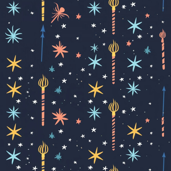 Download Colorful Pattern of Stars, Candles, and Sparklers with Arrow ...