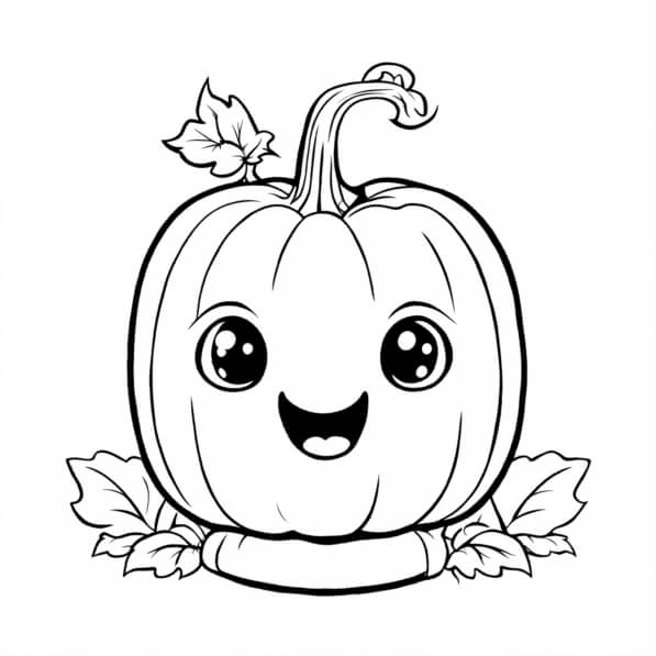 Download Coloring Page with Cute Pumpkin Coloring pages Online ...