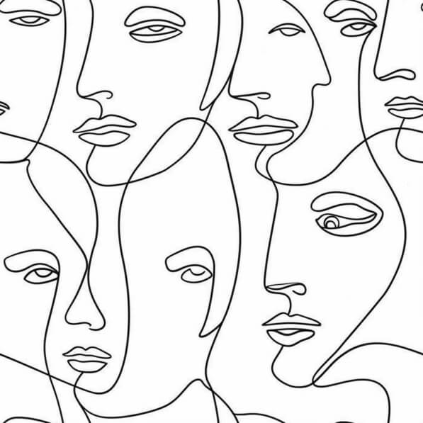 Download Continuous Line People's Faces Pattern Patterns Online ...