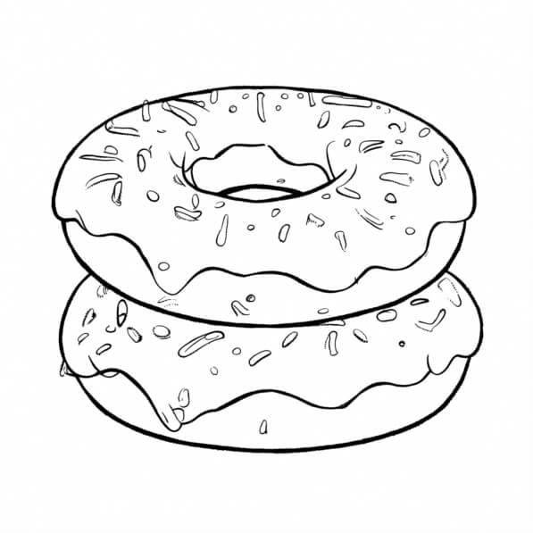 Télécharger Beignets Empilés Dessinés à la Main en Noir et Blanc Pages ...