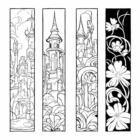 Download Black and White Fairy Tale Bookmarks Coloring pages Online ...