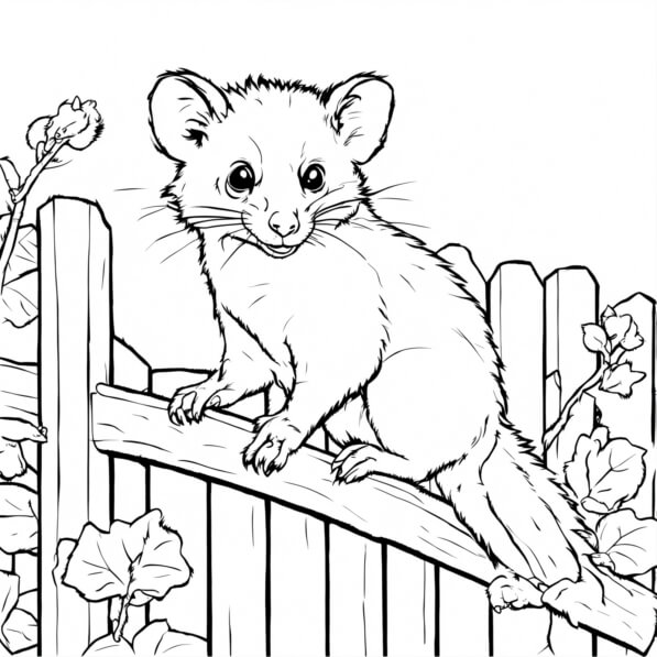 Download Cute Possum Coloring Page Coloring pages Online - Creative Fabrica