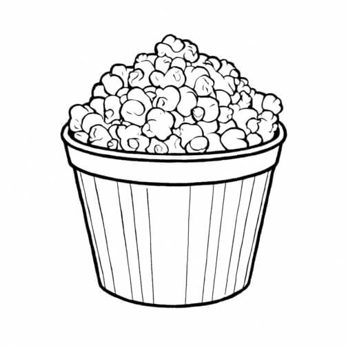 Download Bucket with Popcorn Coloring Page Coloring pages Online ...