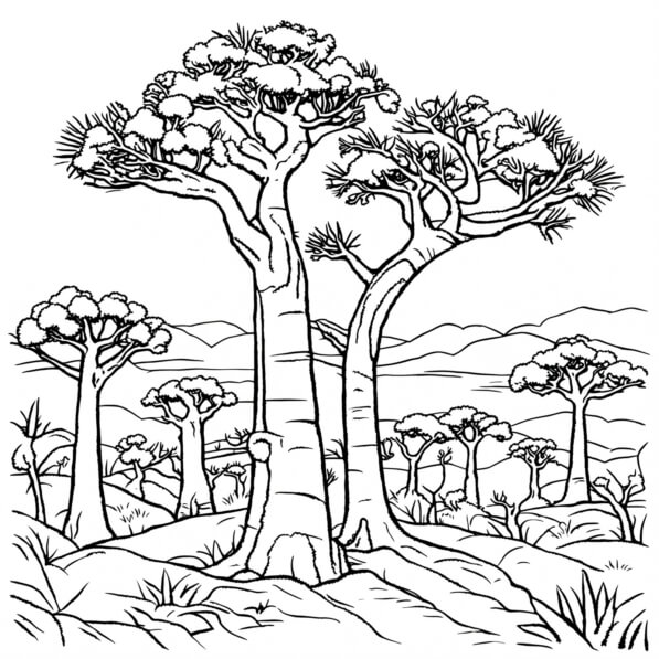 Download Baobab Trees Coloring Page Coloring pages Online - Creative ...