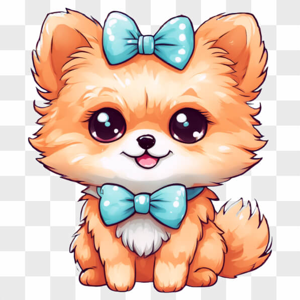 Descarga Perrito Pomerania Kawaii con Corbata Azul Kawaii En Línea ...