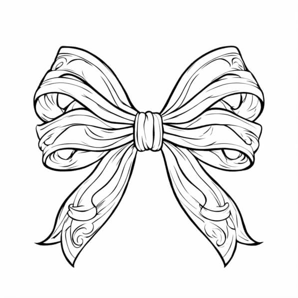 Download Black and White Ornamental Bow Drawing Coloring pages Online ...