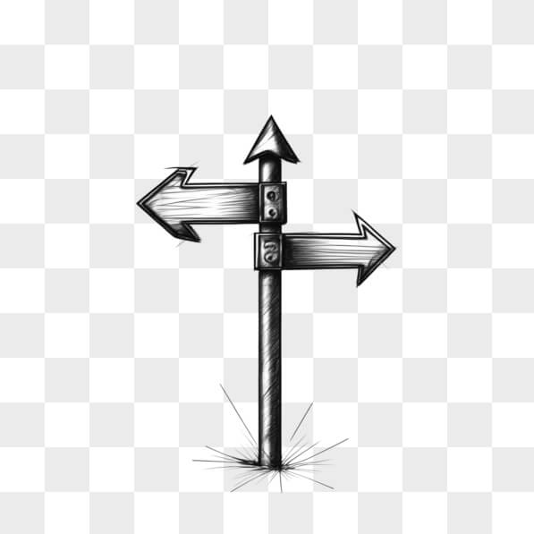 Download Street Sign Drawing with Arrows Sketches Online - Creative Fabrica