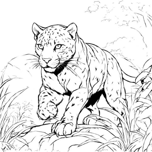Download Black and White Jaguar Coloring Page Coloring pages Online ...