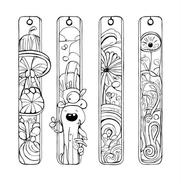 Download Artistic Bookmarks with Diverse Designs Coloring pages Online ...