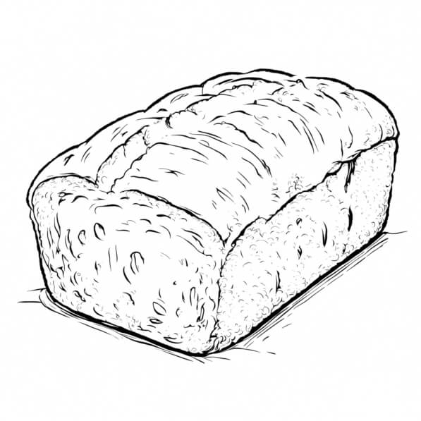 Descarga Ilustración de un pan de molde en blanco y negro Páginas para ...