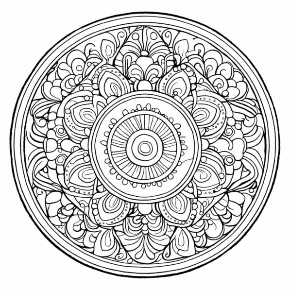 Download Black and White Mandala Coloring Page Coloring pages Online ...