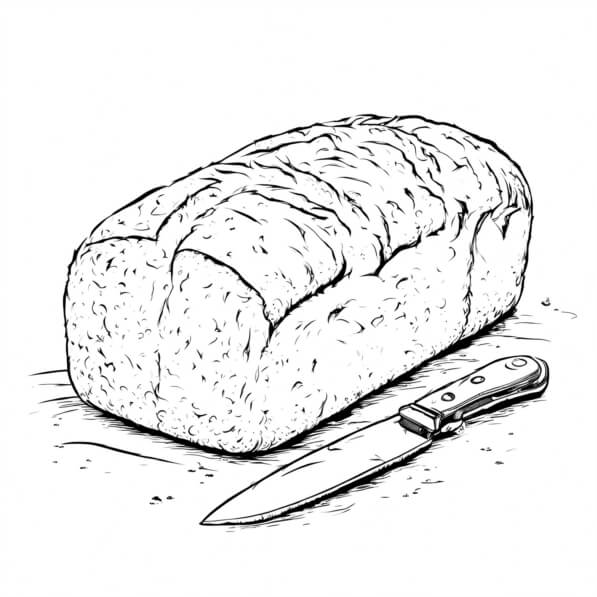 Descarga Pan de Molde con Cuchillo Páginas para colorear En Línea ...