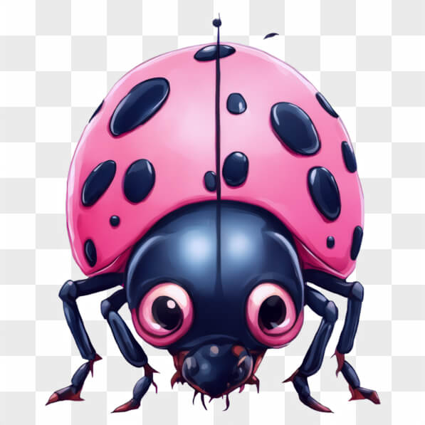 Download Pink Ladybug with Black Spots Cartoons Online - Creative Fabrica