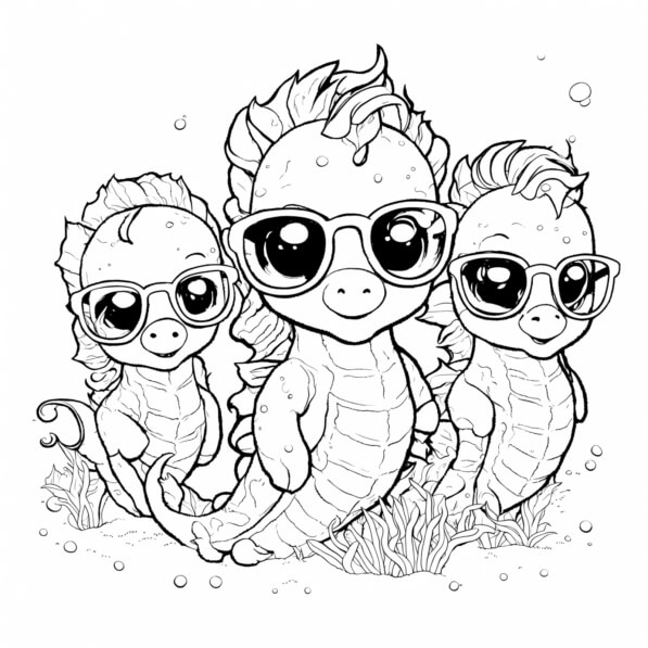 Download Seahorse Coloring Page with Sea Turtles Coloring pages Online ...