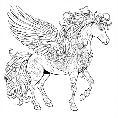 Download Flying Horse with Wings - Coloring Pages Coloring pages Online ...
