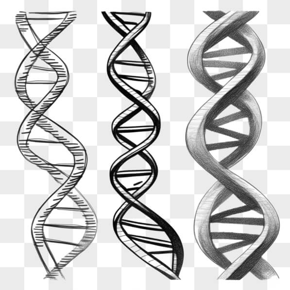 Download Illustration of DNA Strands and RNA Molecules Sketches Online ...