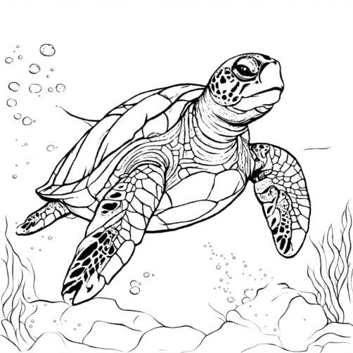 Download Turtles Swimming in the Ocean Coloring Pages Coloring pages ...