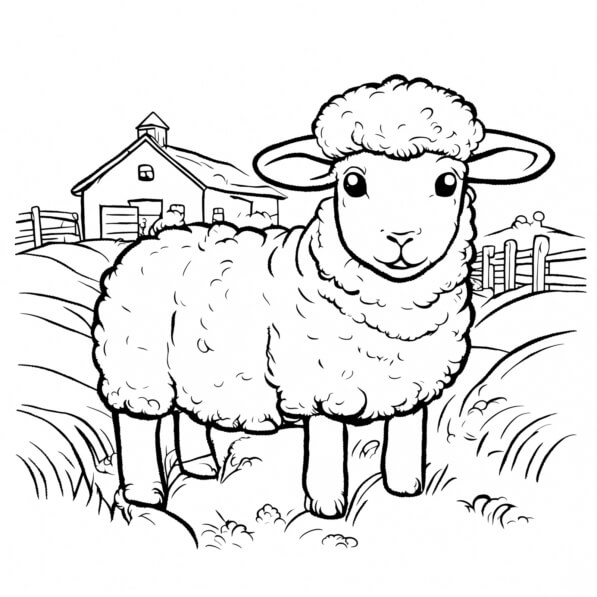 Download Sheep on Farm Coloring Page Coloring pages Online - Creative ...