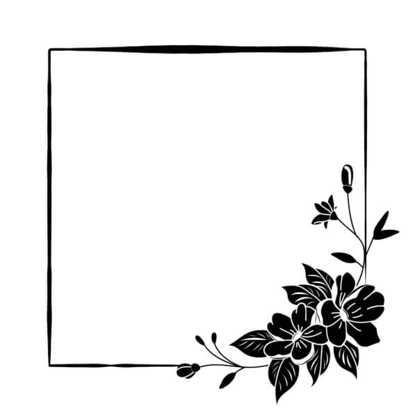 Download Black Floral Frame with Flowers and Leaves Frames Online ...
