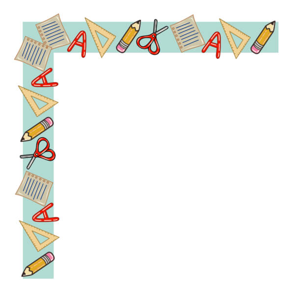 Download School-Themed Corner Frame with Various School Supplies ...