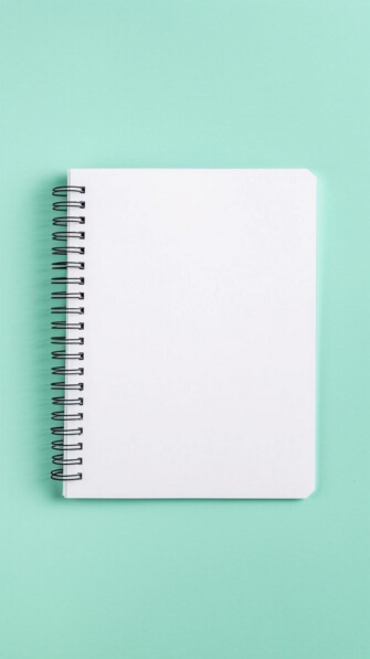 Download White Spiral Notebook on Mint Green Background Mockups Online ...