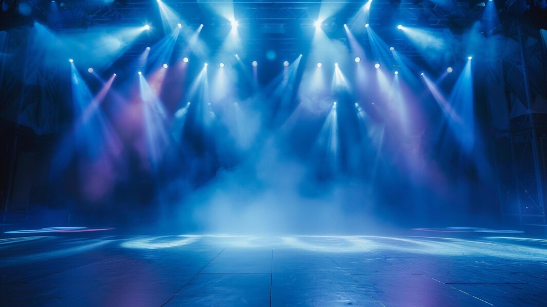Download Stage with Bright Spotlights Backgrounds Online - Creative Fabrica
