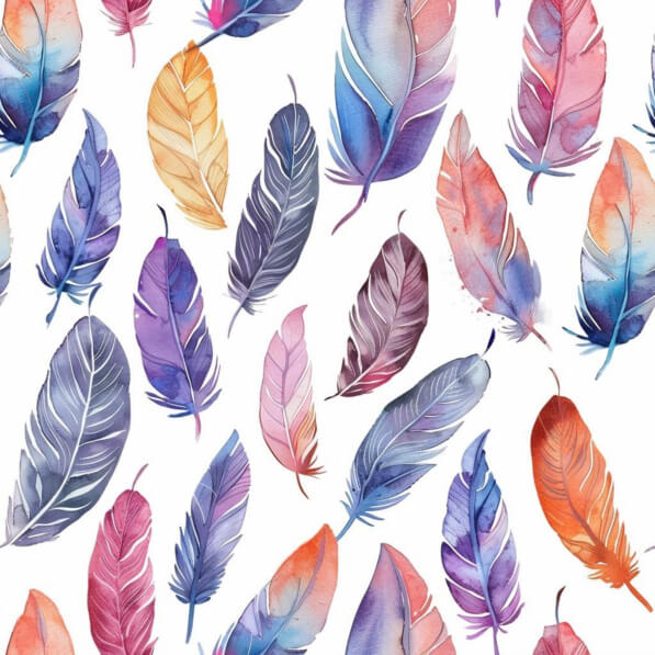 Download Watercolor Feather Pattern Patterns Online - Creative Fabrica