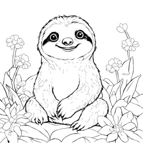 Download Cute Sloth with Crown Coloring Page Coloring pages Online ...