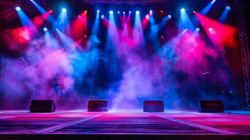 Download Colorful Stage with Spotlights and Smoke Backgrounds Online ...