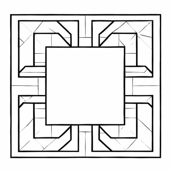 Download Square Frame with Geometric Shapes Coloring pages Online ...