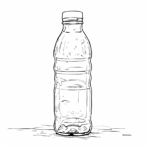 Download Black and White Empty Water Bottle Illustration Coloring pages ...