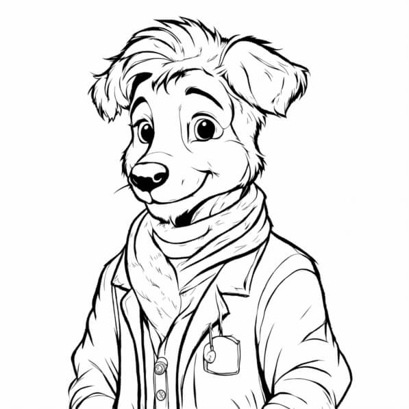 Download Dog Doctor Coloring Page Coloring pages Online - Creative Fabrica