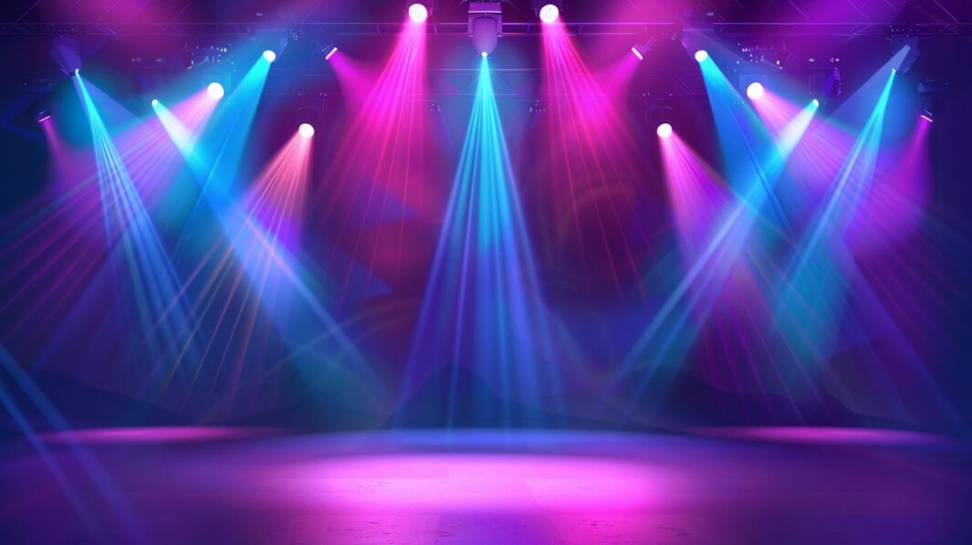 Download Colorful Concert Stage with Spotlights Backgrounds Online ...