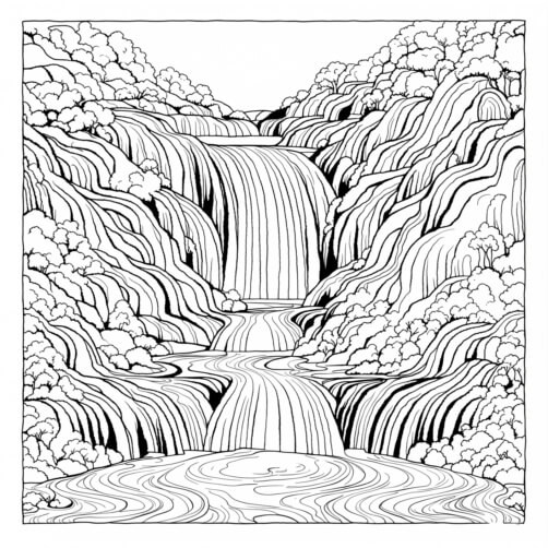 Free Waterfall Coloring pages - Download Printable Waterfall Coloring ...