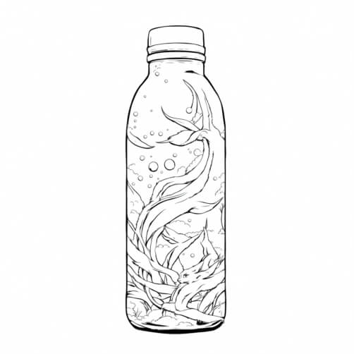 Download Black and White Drawing of an Empty Plastic Bottle Coloring ...