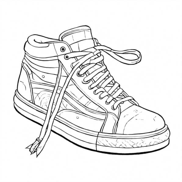 Download High-Top Sneakers Drawing Coloring pages Online - Creative Fabrica