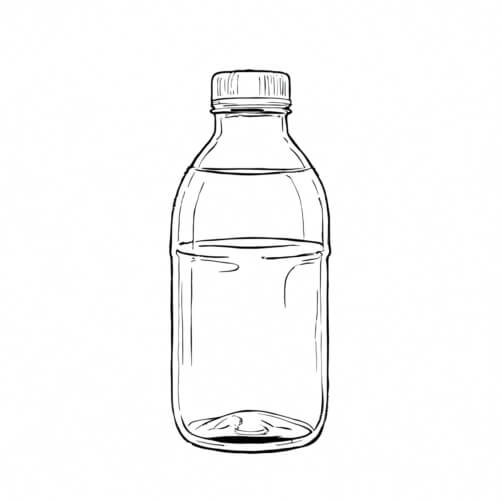Download Black and White Drawing of an Empty Plastic Bottle Coloring ...